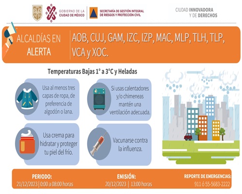 Alerta naranja por bajas temperaturas para la CDMX - Perspectiva Total